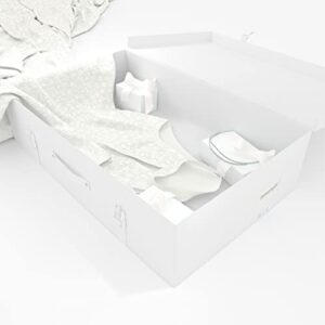 hangerworld large white wedding dress box storage with acid free tissue paper wedding dress preservation box under bed storage and travel case