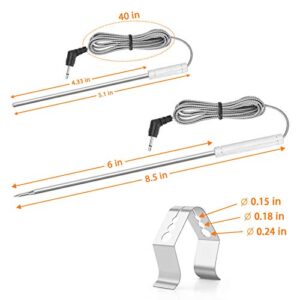 Meat Temperature Probe Ambient Probe Replacement Probe for Thermopro TP20 TP25 TP-08 TP27 TP930 TP829 TP28 TP08 TP17 TP-16 TP910 TP07 TP17H TP06S TP09,2-Piece Set