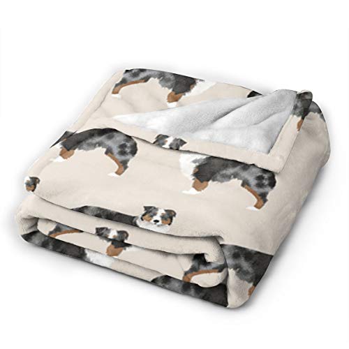 KZEMATLI Australian Shepherd Sherpa Fleece Blanket Throw for Home Office Travel Couch Sofa Warm Cozy Lightweight Fleece Bed Blanket Gift 50x40 inch