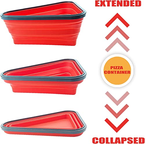 JohnYachin Reusable Pizza Slice Storage Container – Foldable Pizza Box Container With Lids – Collapsible Silicone Pizza Storage – Durable and Reliable – Food-Friendly Materials