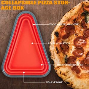 JohnYachin Reusable Pizza Slice Storage Container – Foldable Pizza Box Container With Lids – Collapsible Silicone Pizza Storage – Durable and Reliable – Food-Friendly Materials