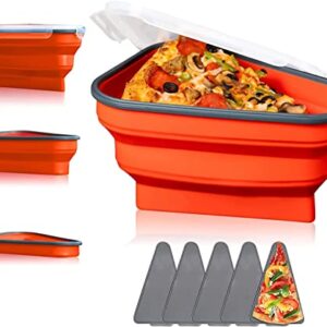 JohnYachin Reusable Pizza Slice Storage Container – Foldable Pizza Box Container With Lids – Collapsible Silicone Pizza Storage – Durable and Reliable – Food-Friendly Materials