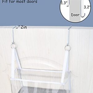 ULG Over Door Organizer with 4 Large Ultra Sturdy & Large Pockets Organizer, 22 lbs Capacity Hanging Storage Organizer with Clear Window for Bedroom Nursery, Baby Kids Toys, Shoes, Diapers, White