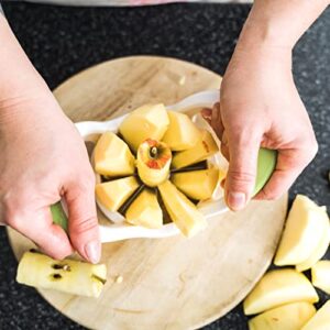 Utopia Kitchen - Apple Corer and Slicer- Fruit Cutter - Apple Divider - Wedger - Stainless Steel Slicer for Fruits - Vegetables- Ergonomic Handle- Easy Grip- 8 Sharp Blade & Slices (Green)