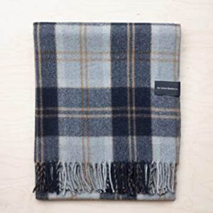 The Tartan Blanket Co. Recycled Wool Blanket Bannockbane Silver Tartan (59" x 75")