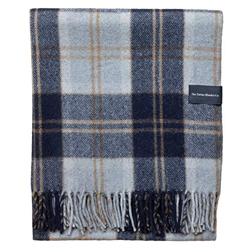 The Tartan Blanket Co. Recycled Wool Blanket Bannockbane Silver Tartan (59" x 75")