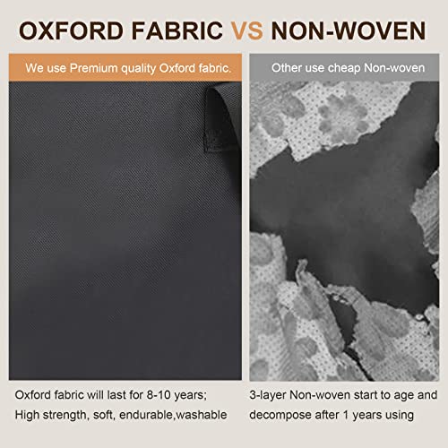 VOOWO 3 Pack Blanket Storage Bag, Oxford Comforter Storage Bag, 100L Large Quilt Storage Bag for Clothes, Blanket, Comforter and Bedding, Waterproof Moving Bag, Under Bed Storage Bag (Black)