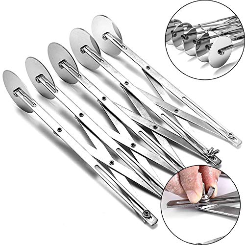 5 Wheel Pastry Cutter, Stainless Pizza Slicer, Expandable Pizza Slicer Multi-Round Pastry Knife Baking Cutter Roller Cookie Dough Cutter Divider