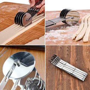 5 Wheel Pastry Cutter, Stainless Pizza Slicer, Expandable Pizza Slicer Multi-Round Pastry Knife Baking Cutter Roller Cookie Dough Cutter Divider