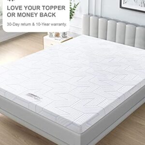 BedStory 4 Inch Memory Foam Mattress Topper Queen, Gel & Copper Infused Bed Toppers, Medium Firm Foam Mattress Pad with Breathable Removable Cover