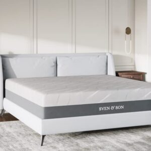 Sven & Son King Mattress, Bed in A Box, 12" Luxury Cool Gel Memory Foam, Pressure Relief & Support, 10" Year Warranty, Designed in USA (King, Mattress Only 12" Medium)