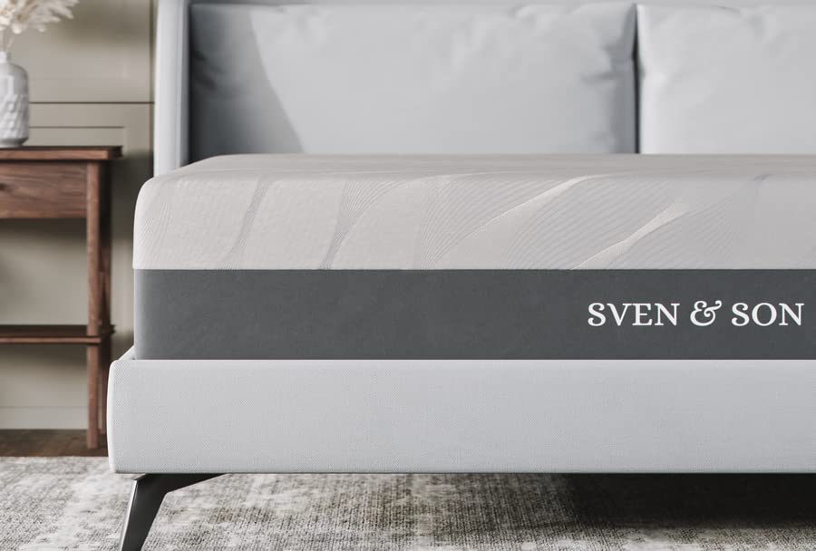 Sven & Son King Mattress, Bed in A Box, 12" Luxury Cool Gel Memory Foam, Pressure Relief & Support, 10" Year Warranty, Designed in USA (King, Mattress Only 12" Medium)