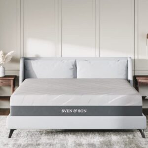 Sven & Son King Mattress, Bed in A Box, 12" Luxury Cool Gel Memory Foam, Pressure Relief & Support, 10" Year Warranty, Designed in USA (King, Mattress Only 12" Medium)