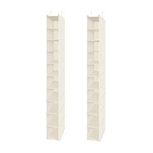 max houser 10-shelf hanging shoe shelf organizer, hanging shoe storage for closet,pack of 2(beige)