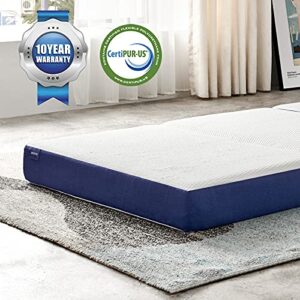 JINGWEI Folding Mattress, Tri-fold Memory Foam Mattress Topper with Washable Cover, 6-Inch, Twin Size, Play Mat, Foldable Bed, Guest beds, Camp Portable Bed, 38"*75"*6"