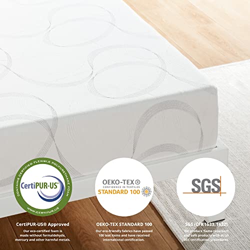 Olee Sleep Foam Mattress, Full, White/Beige