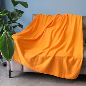 Ngawari Fleece Throw Blanket Lightweight Soft Warm Cozy Pet Blanket (Orange, 50 * 60 Inch)