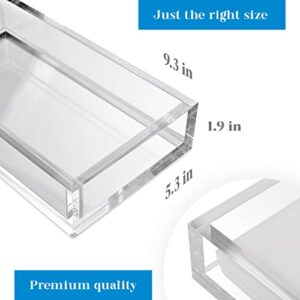 Bathroom Hand Towel Trays - Guest Paper Towel Holder, Vanity Tray for Bathroom, Kitchen Countertops, Dining Tables, Makeup Desk, Corporate Bathrooms (Clear Acrylic)