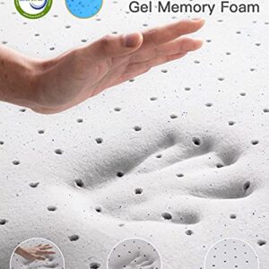 BedStory 4 Inch Memory Foam Mattress Topper King, Gel & Bamboo Charcoal Infused Bed Toppers, Foam Mattress Pad with Breathable Removable Cover, High-Density Memory Foam