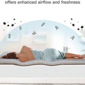 BedStory 4 Inch Memory Foam Mattress Topper King, Gel & Bamboo Charcoal Infused Bed Toppers, Foam Mattress Pad with Breathable Removable Cover, High-Density Memory Foam