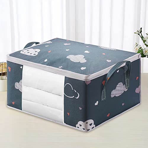 Gecau Comforter Storage Bag with Handle - Folding Organizer Bag for Comforters, Pillows, Blankets, Bedding/Quilt, Blanket