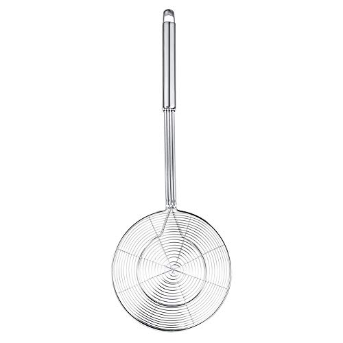 Spider Strainer Skimmer, Swify Stainless Steel Asian Strainer Ladle Frying Spoon with Handle for Kitchen Deep Fryer, Pasta, Spaghetti, Noodle, 5.5 Inch