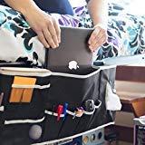 kozy designs dorm room essentials bedside caddy organizer with new laptop keeper pocket and non-slip stability flap 12 pockets hanging storage perfect for college dorm rooms and bunk beds