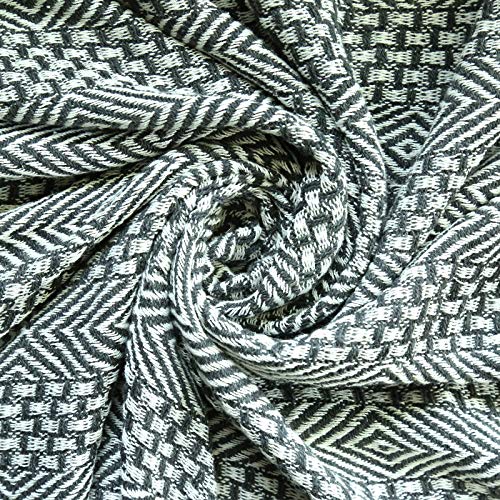 RAJRANG BRINGING RAJASTHAN TO YOU Cotton Farmhouse Throw - 50x60 Inches - Woven Knitted Blanket with Decorative Tassel for Sofa and Couch Charcoal Grey