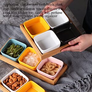 Natural Wood Tray, Slip-Resistant Wooden Bathroom Tray & Kitchen Decor Wood Holder Organizer