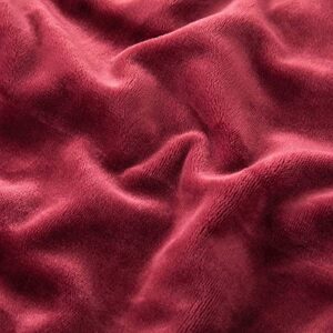 MOONLIGHT20015 Silk Touch Warm Fleece Throw Blankets - 400 GSM Throws for Sofa Fluffy Blanket Bed Throw for Bedroom, Couch, Travel (Burgundy, Twin 60" x 80")