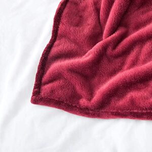 MOONLIGHT20015 Silk Touch Warm Fleece Throw Blankets - 400 GSM Throws for Sofa Fluffy Blanket Bed Throw for Bedroom, Couch, Travel (Burgundy, Twin 60" x 80")