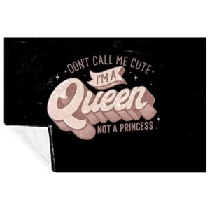 i'm a queen prints soft warm cozy blanket throw for bed couch sofa picnic camping beach, 150×100cm