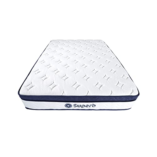 BEDBOSS-Superb Queen Mattress | 3-Layered Cool Gel Memory Foam Mattress Queen | Super Soft & Comfort | Encased Individual Pocketed Mattress | Pressure Relief | High Density Border Foam-65"L x15"Wx15"T