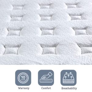 BEDBOSS-Superb Queen Mattress | 3-Layered Cool Gel Memory Foam Mattress Queen | Super Soft & Comfort | Encased Individual Pocketed Mattress | Pressure Relief | High Density Border Foam-65"L x15"Wx15"T