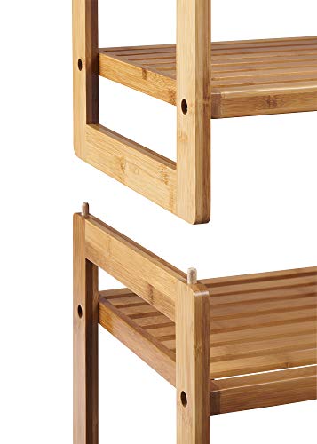 TRINITY Basics EcoStorage 2-Tier Bamboo Shoe Organizer, Shoe Rack for Closet or Entryway Stores Up to 12 Pairs of Boots, Sneakers, Heels, and More, Natural Finish, 2-Pack