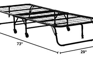 DHP Levy Folding Guest Bed with Metal Frame & 4 Inch Mattress, Twin, Black