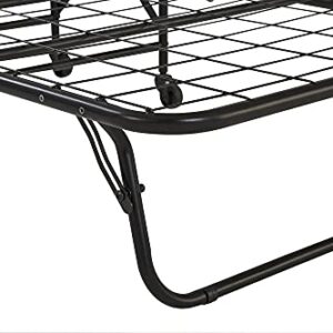 DHP Levy Folding Guest Bed with Metal Frame & 4 Inch Mattress, Twin, Black