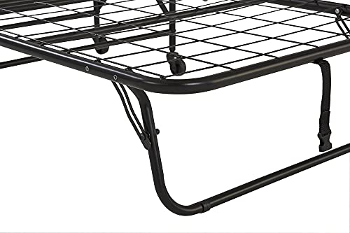 DHP Levy Folding Guest Bed with Metal Frame & 4 Inch Mattress, Twin, Black