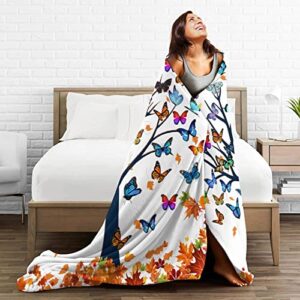 Butterfly Blanket Soft Lightweight Flannel Fleece Cartoon Throw Blankets Bedding for Bed Sofa Couch Chair Travel 50"X40"