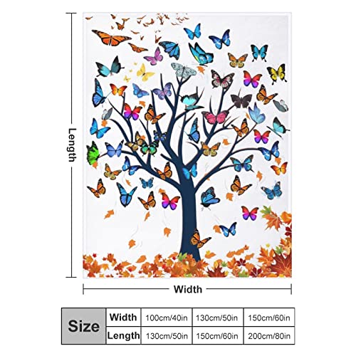 Butterfly Blanket Soft Lightweight Flannel Fleece Cartoon Throw Blankets Bedding for Bed Sofa Couch Chair Travel 50"X40"