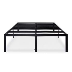 Olee Sleep 10 Inch Gel Infused Layer Top Memory Foam Mattress, Blue & 18 Inch Tall Heavy Duty Steel Slat/Anti-Slip Support/Easy Assembly/Mattress Foundation/Maximum Storage, Black