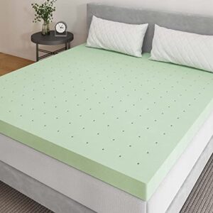 novilla mattress topper queen, high density 4 inch memory foam mattress topper with gel infusion for pressure-relieving & cooling, medium soft queen mattress topper, airflow design