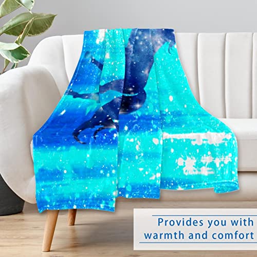 Nebula Galaxy Unicorn Prints Soft Warm Cozy Blanket Throw for Bed Couch Sofa Picnic Camping Beach, 150×100cm