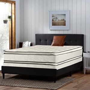 mayton 12-inch medium plush double sided pillowtop innerspring fully assembled mattress and 8" metal box spring/foundation set, queen