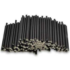 Paper Cocktail Straws 5 inch - 500 ct. Biodegradable Small Black Paper Drinking Straws Bulk for Short Drinks, Restaurant, Bar, Food Services