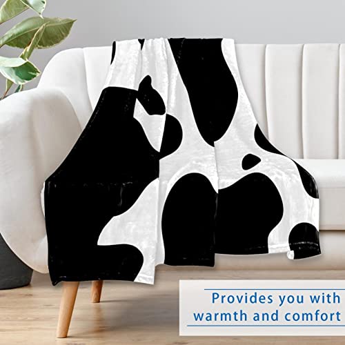 Cow Print Seamless Pattern Prints Soft Warm Cozy Blanket Throw for Bed Couch Sofa Picnic Camping Beach, 150×100cm