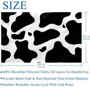 Cow Print Seamless Pattern Prints Soft Warm Cozy Blanket Throw for Bed Couch Sofa Picnic Camping Beach, 150×100cm