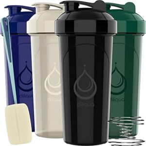 diliqua -4 pack- 28 oz shaker bottles for protein mixes | bpa-free & dishwasher safe | 4 large protein shaker bottle | shaker cups for protein shakes | blender shaker bottle pack