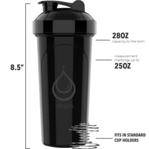 diliqua -4 PACK- 28 oz Shaker Bottles for Protein Mixes | BPA-Free & Dishwasher Safe | 4 large protein shaker bottle | Shaker Cups for protein shakes | Blender Shaker Bottle Pack