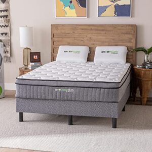 ghostbed flex 13 inch cool gel memory foam & innerspring hybrid mattress, medium feel, made in the usa, queen